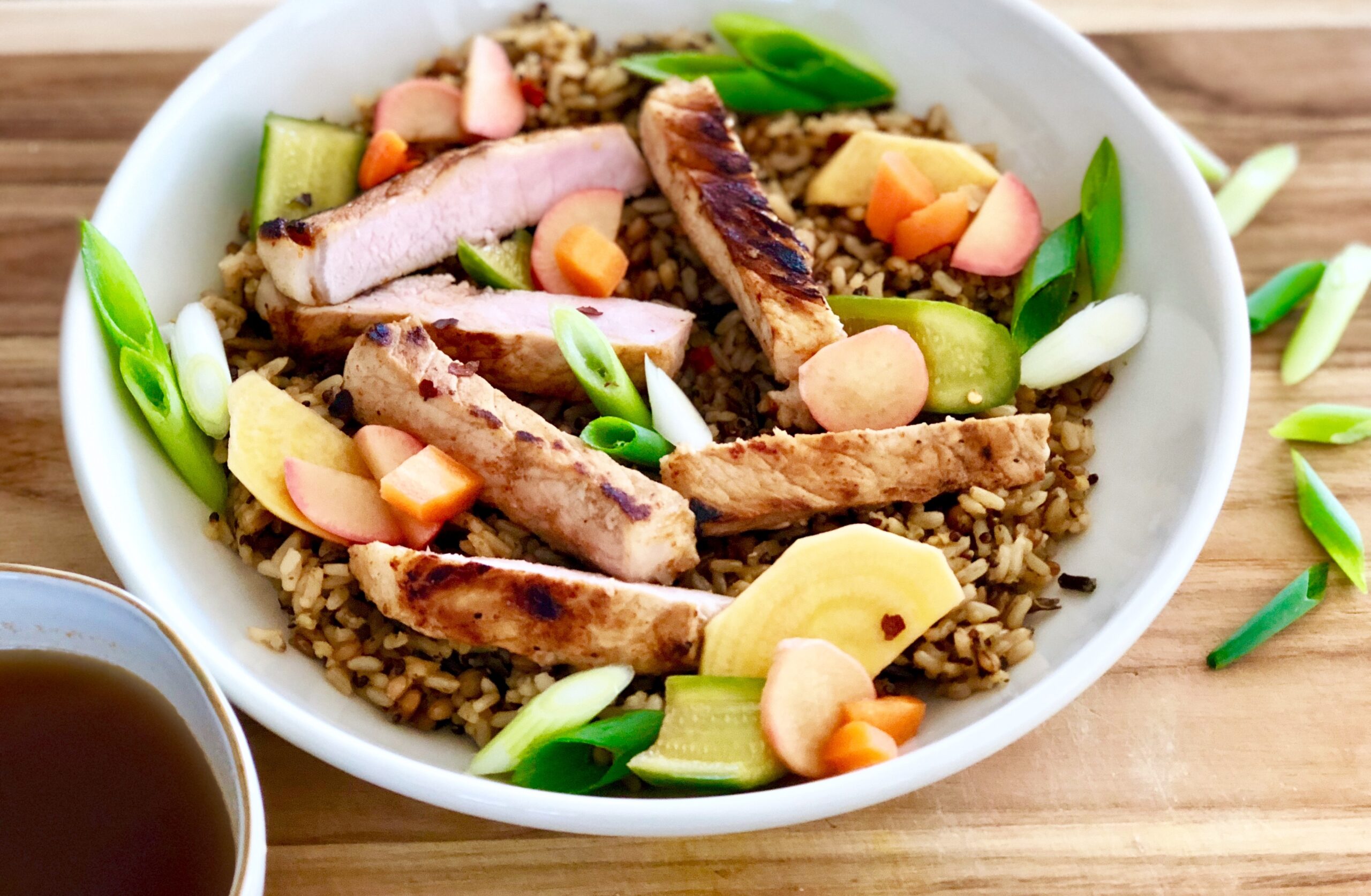 Cambodian Coconut Marinated Pork with Rice & Pickled Vegetables (Bai ...